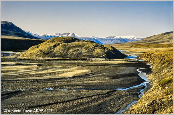Photo of a pingo in Adventdalen, Spitsbergen